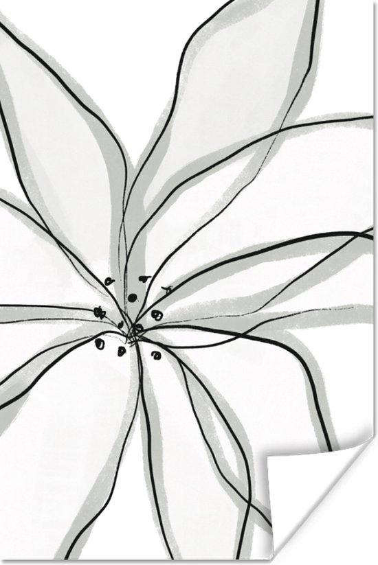 Poster Zwart wit - Natuur - Bloemen - Kamer decoratie aesthetic ...