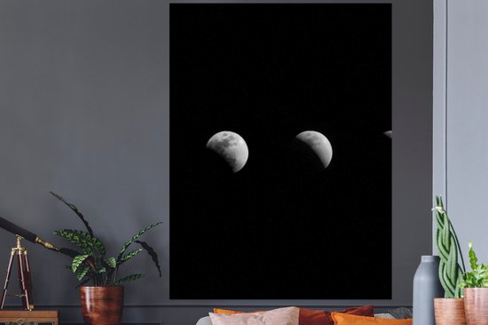 Muurstickers - Sticker Folie - Zwart - Wit - Maan - Maanfase - Ruimte ...