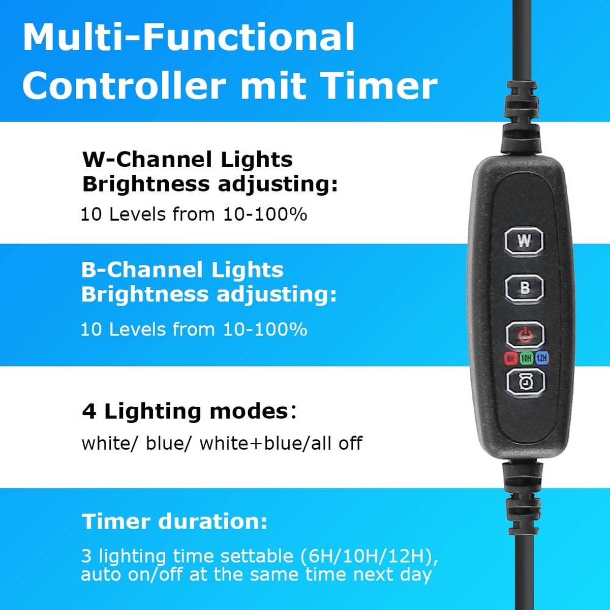 Lampe d'aquarium LED BELL LIGHT ‎SZD-ATL-30A avec minuterie, lampe d ...