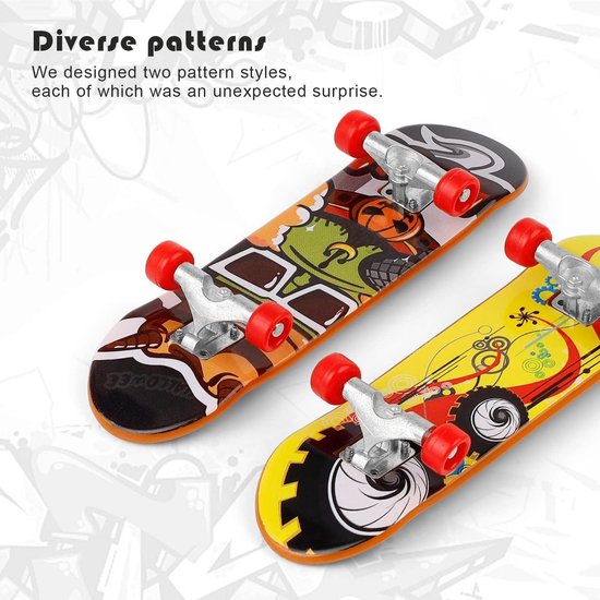 2-delige Mini-skateboard set met vingerboard-motief - Willekeurige ...