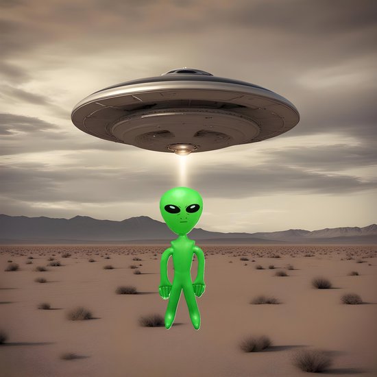 Opblaasbare groene alien figuur - 170 cm - uit space/de ruimte ...