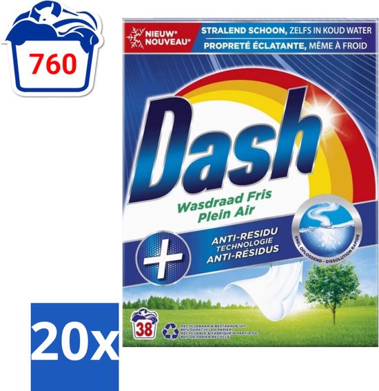 Dash - Waspoeder - Witte en Gekleurde Was - Wasdraad Fris - 38 ...