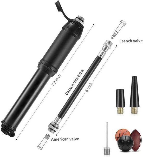 Draagbare Fietspomp - Mini Fietspomp [140 PSI] - Perfect voor Onderweg Gebruikituatie . | bol
