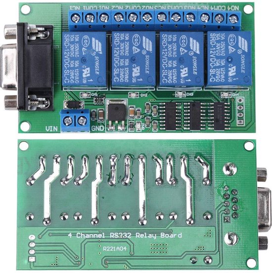 Content in HTML Remote Control Relay Module - 12V 4CH DB9 RS232 UART Serial Port... | bol