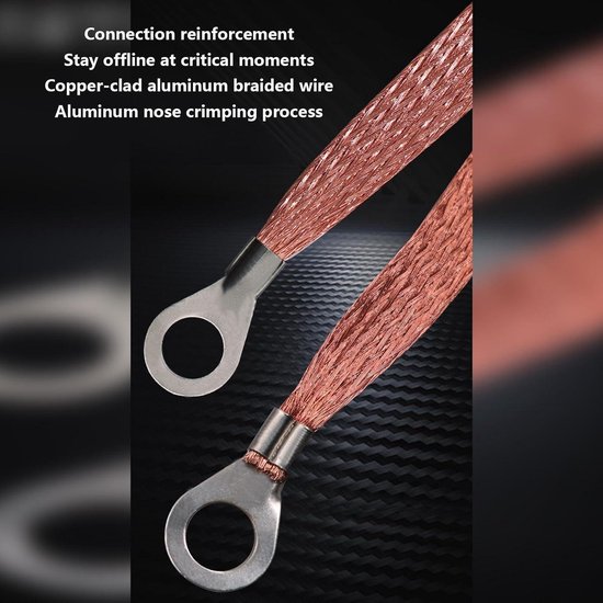 Automotive Engine Copper Ground Strap With Ring Terminals - Braided ...