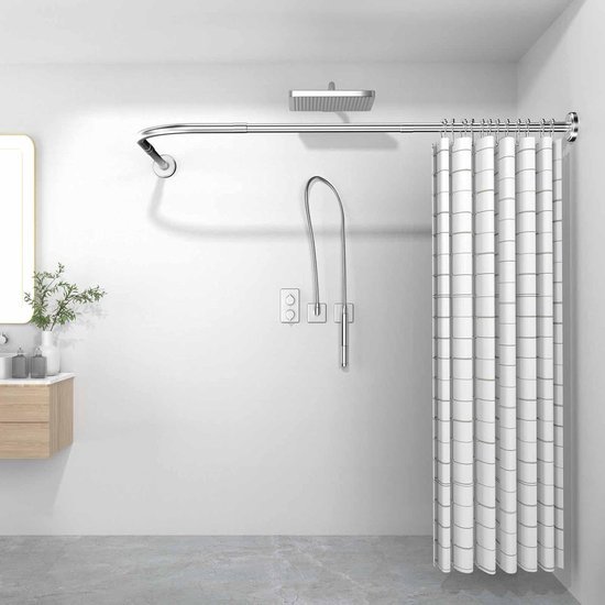 L-shape shower curtain rod angle adjustable 75-95 x 95-115 cm ...