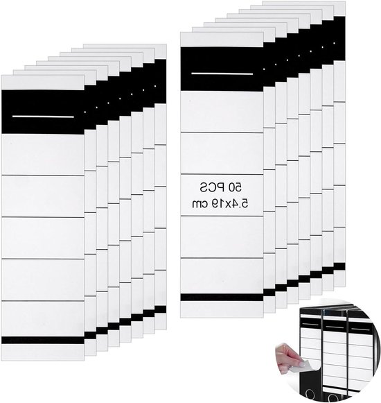 54 x 190 mm Binder Spine for Inserting Files White Backs - Pack of 50 | bol