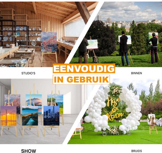 Kunstenaar Ezel Tavien - Houten A-Frame Ezel Stand - Verstelbare ...