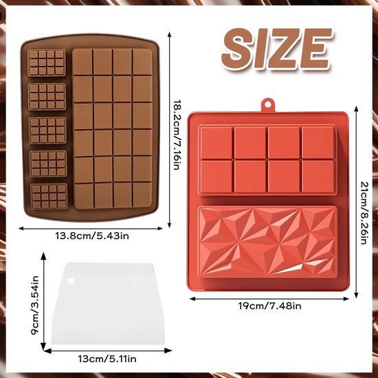 La'Moussawi ® Uitgebreide Set van Twee Flexibele Chocoladevormen met ...