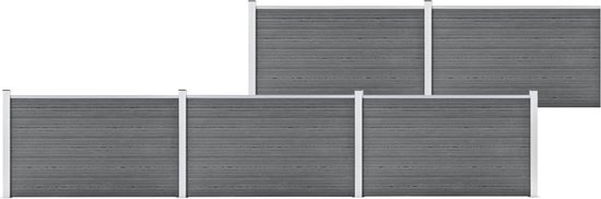 vidaXL Schutting - 872x106 cm - HKC - Grijs Schutting Panelen - Houten ...
