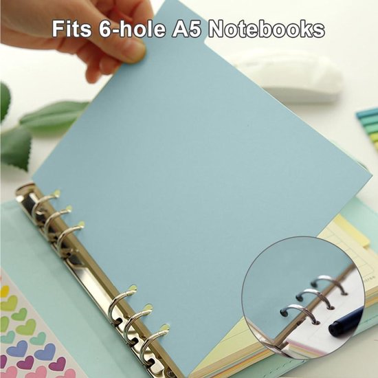 30 Pack of A5 Coloured Divider Tabs with 6 Holes - Kraft Paper Folder ...