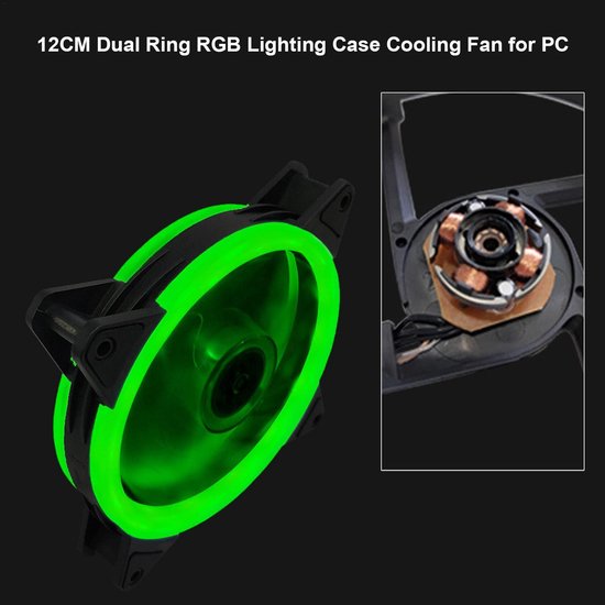120mm Computer Case Fan Rainbow LED Stille Dual RGB Ventilator voor ...