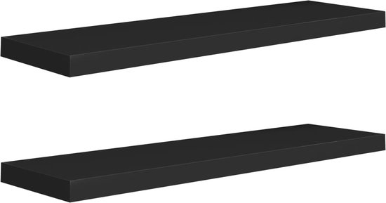 vidaXL Wandschappen - Zwevend - 90x23,5x3,8 cm - Zwart Wandplank - Zwevende Wandplank... | bol