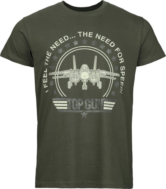 Top Gun Need for Speed T-shirt olijf M Katoen - Duurzaamheid, Fan merch ...