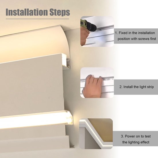 White Aluminum Skirting LED Channel,LED Strip Diffuser Cover Track with ...