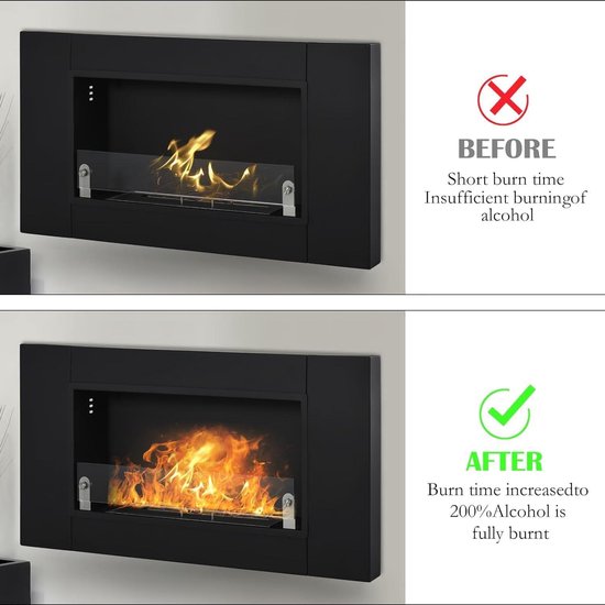 Keramische wol voor bio-ethanol open haard - 10 stuks - 86 x 86 x 28 cm ...