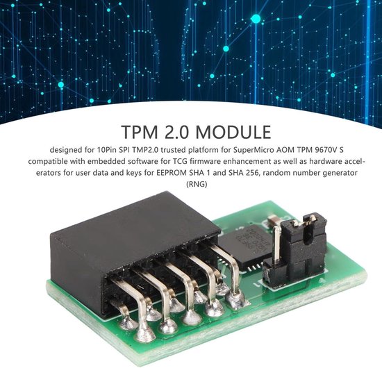 10-pins SPI Interface Verticale TPM 2.0-module voor SuperMicro AOM TPM 9670V S -... | bol