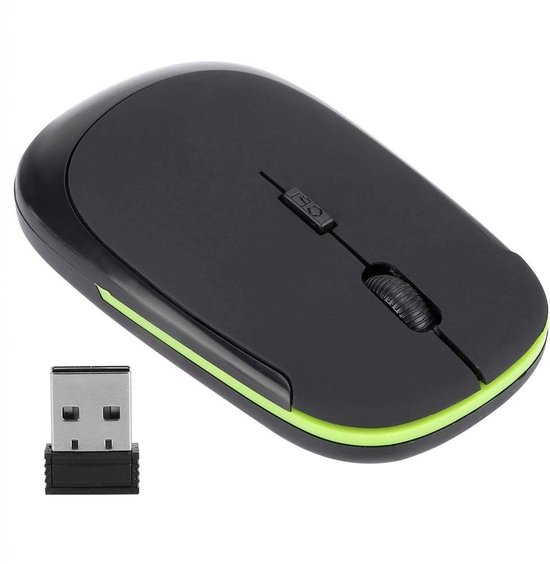 Draadloze optische muis 2.4 GHz compact en slank voor stille gaming ...