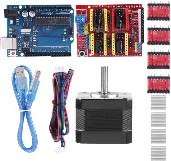 CNC Shield V3.0 stappenmotor control kit - Nema 17 stappenmotor - UNO ...