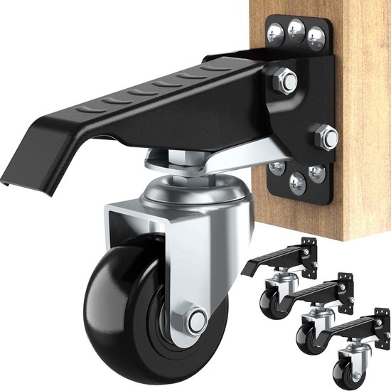 Intrekbare wieltjes voor werkbanken - 330 kg - vol staal - 4 ...