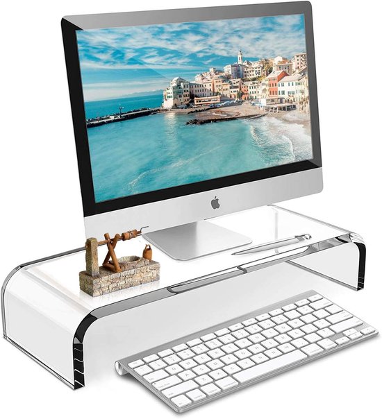 Monitorstandaard voor Thuis- en Kantoorgebruik - Ergonomische Acryl ...