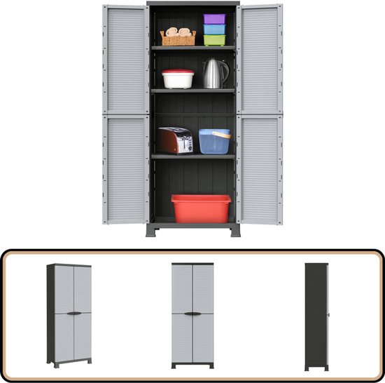 vidaXL Opbergkast - Kunststof - 68x39x171,5 cm Opslagkast - Bergruimte ...