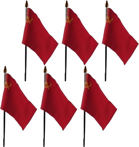 USSR - 6x - mini vlaggetje van 10 x 15 cm op stokje - Landen vlag - H27 ...