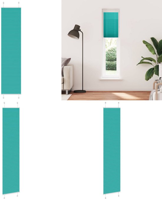 vidaXL Plissé rolgordijn 50x200 cm stofbreedte 49,4 cm petrol groen ...