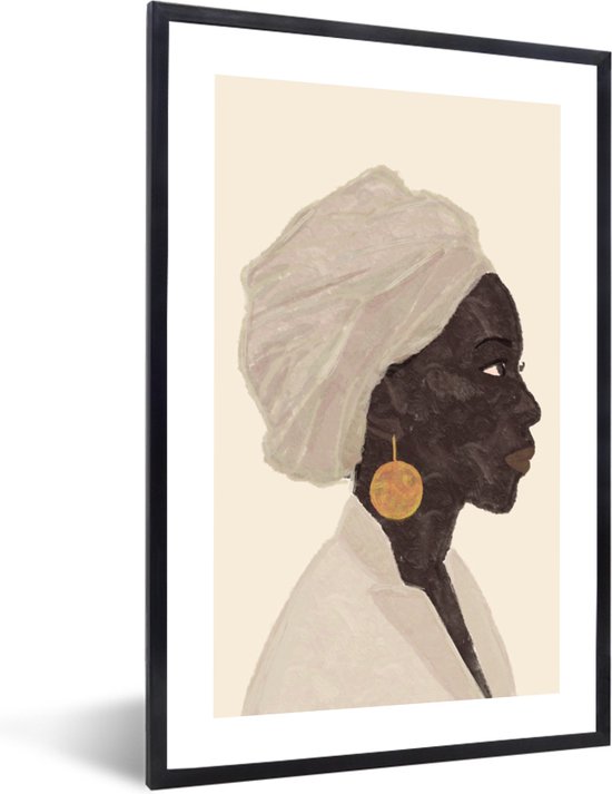 FrameYourWall® - Fotolijst met poster 80x120 - Vrouw - Portret ...