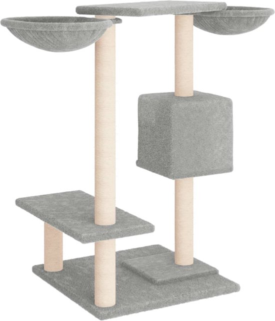 vidaXL Kattenmeubel met krabpalen 82 cm lichtgrijs | bol.com