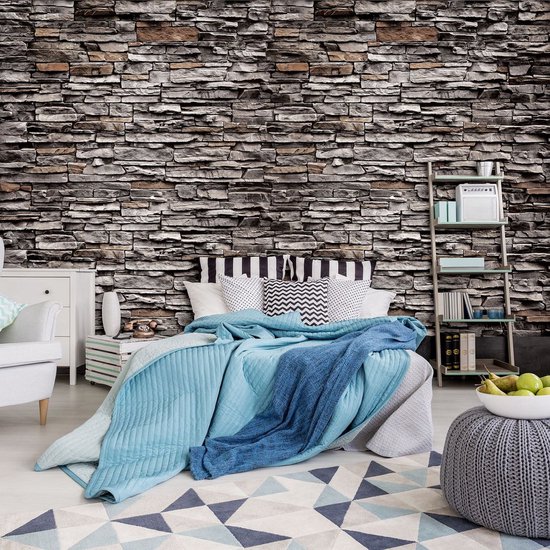 Fotobehang - Vlies Behang - Steenstrip - Stenen Muur - Sierstenen Muur ...