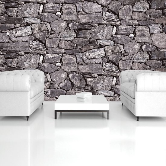 Fotobehang - Vlies Behang - Stenen Muur - Zandstenen - 254 x 184 cm | bol