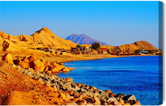 Schilderijkoning - Canvas Schilderij Zee En Rotskust - 30 x 20 cm | bol