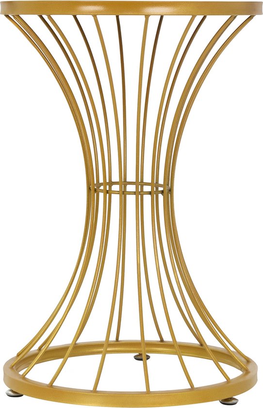 Table d'appoint en forme de sablier Ø 38x57 cm Or en métal et bois ML ...