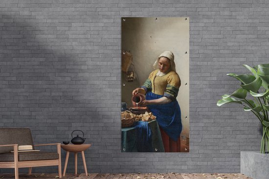 Schuttingposter Het melkmeisje - Vermeer - Oude meesters - 100x200 cm - Tuindoek... | bol