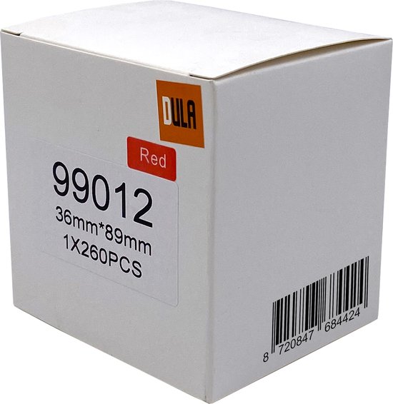 DULA Dymo Compatible labels - Rood - 99012 - S0722400 - Adresetiketten ...