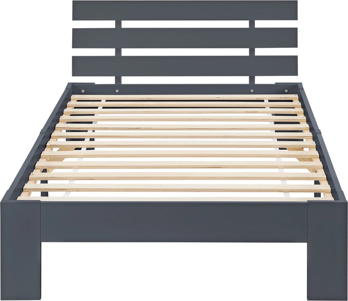 Houten Bed Gemma - Grenen - Met Bedbodem - 80x200 cm - Donkergrijs ...