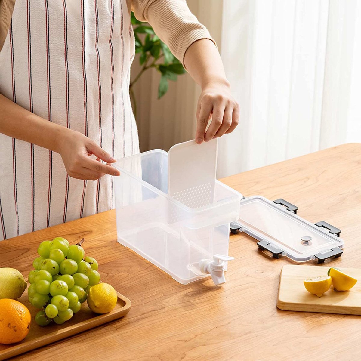 Luxe koelkast drankdispenser met kraantje 6L - cool watertap emmer ...