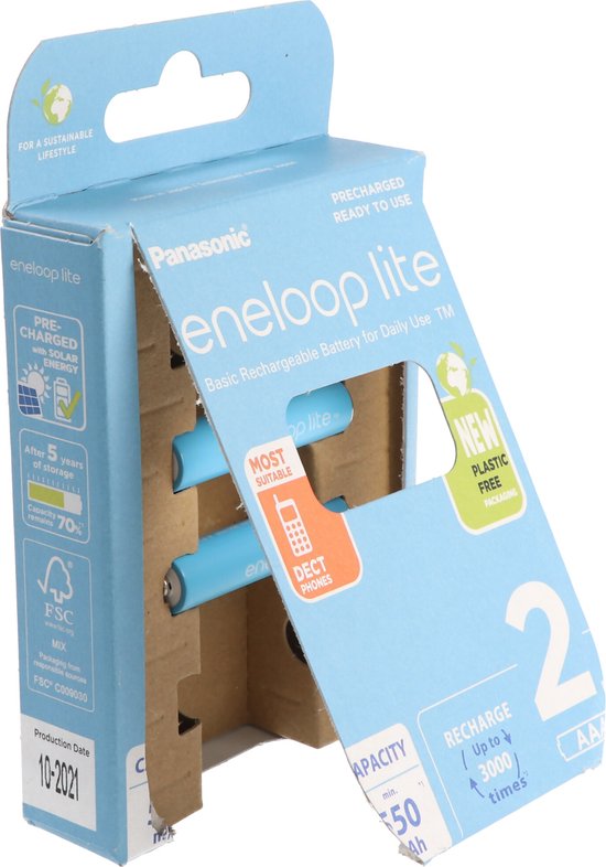 Panasonic eneloop lite oplaadbare AAA batterij - 550 mAh - NiMH - 2 ...