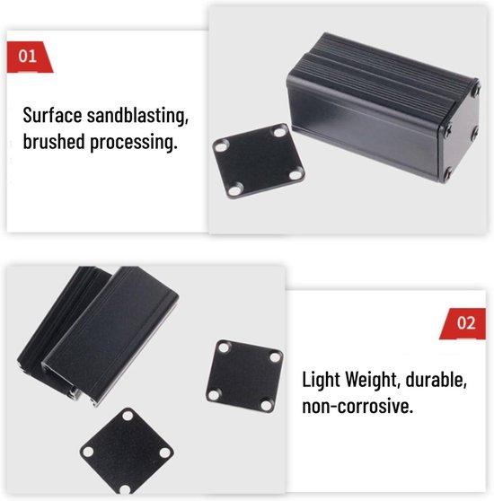 Geëxtrudeerde Aluminium PCB-behuizing 50x25x25mm - Elektrische Kasten ...