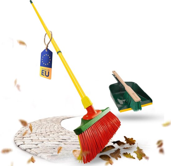 Klauwbezemset 30 cm hout met telescopische steel veegset lange steel ...