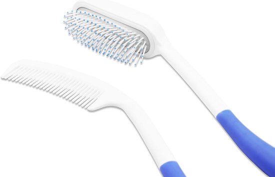 Ergonomische Haarborstel en Kam met Lange Handgreep voor Gemakkelijk ...
