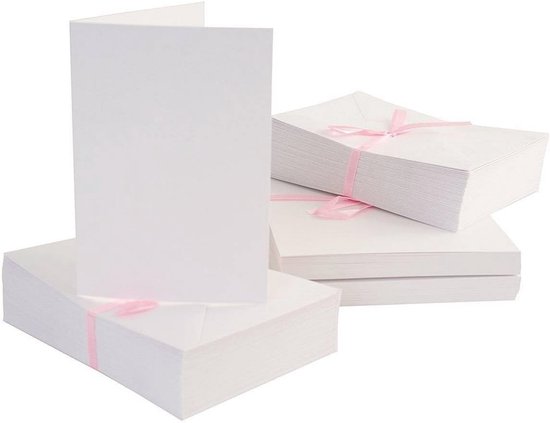Witte A6 Kaarten en Enveloppen Pack van 100 voor Thuis, Bruiloft ...