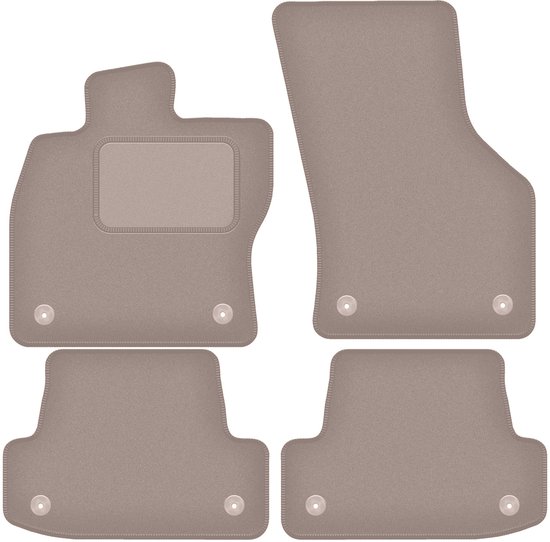 Beige veloursmatten voor: Audi A3 8V 3-deurs, sedan, limousine, sportback (2012-) | bol