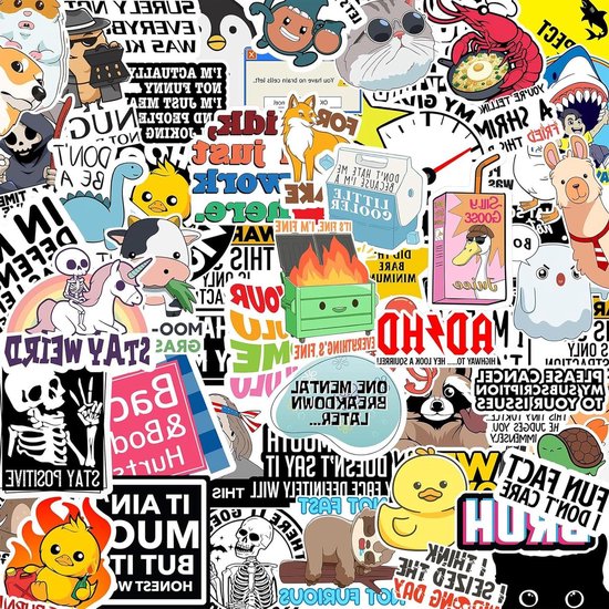 Grappige Sticker Set - 130 Stuks Waterdicht PVC - Voor Volwassenen ...