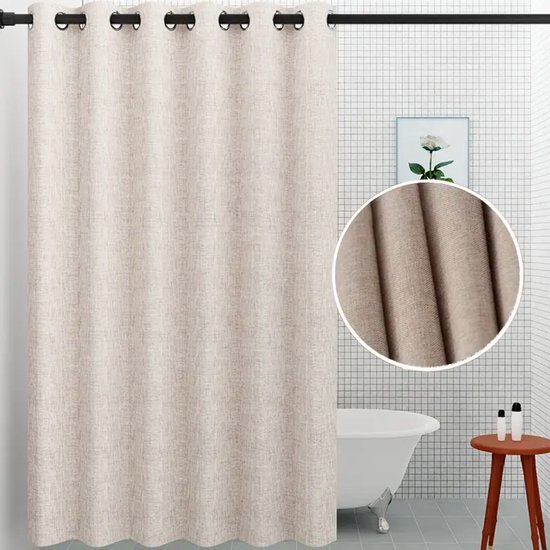 Scandinavisch Linnen Douchegordijn 180x200 cm | Stoffen | Anti-Plak ...