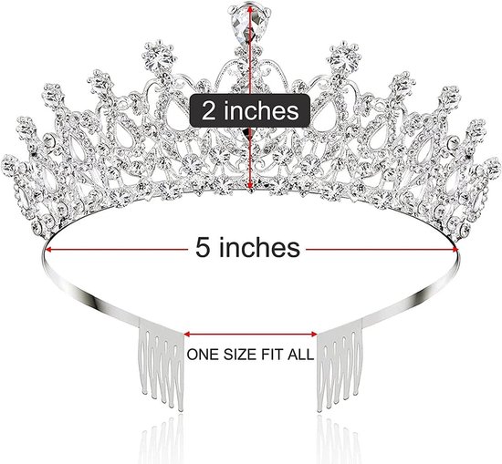 Kroon Tiara met kristallen diadeem en strass kam voor wedstrijden ...