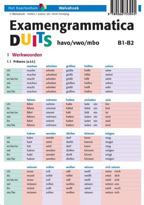 Taalkaarten Walvaboek - Examengrammatica Duits havo/vwo/mbo B1-B2 ...