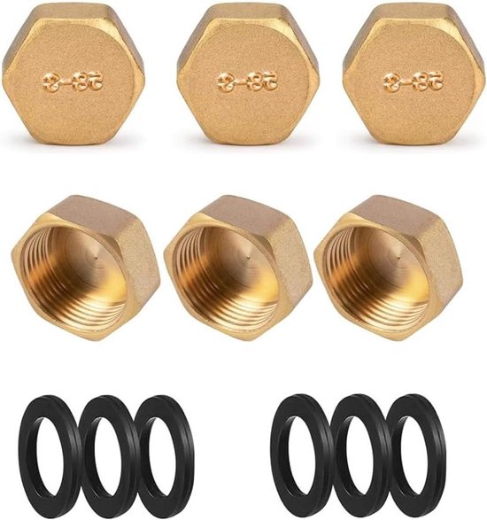 Blindstoppen messing dop slangdoppen zeskantige uitloopklep met ...