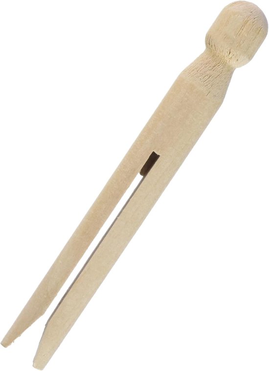 Houten Ronde Kop Wasknijpers - Geschikt voor Buiten, 50 Stuks - 11 cm | bol